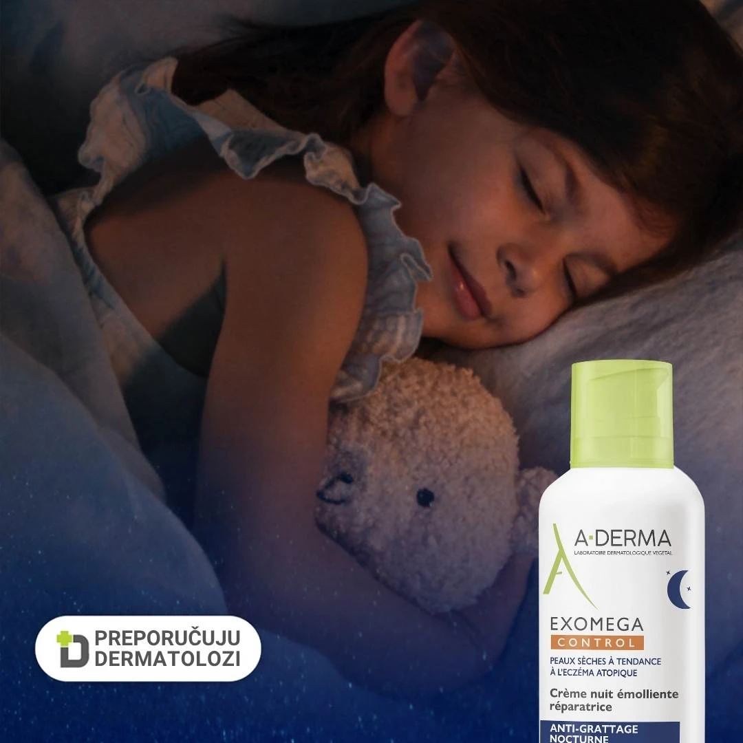 A-DERMA EXOMEGA Control Noćna Obnavljajuća Krema protiv Svraba i Iritacija 400 mL, | eApoteka