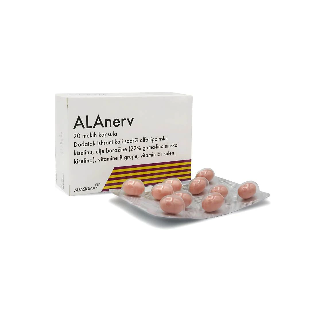 ALAnerv 20 Mekih Kapsula; Alfa-lipoinska Kiselina za Normalnu Funkciju ...