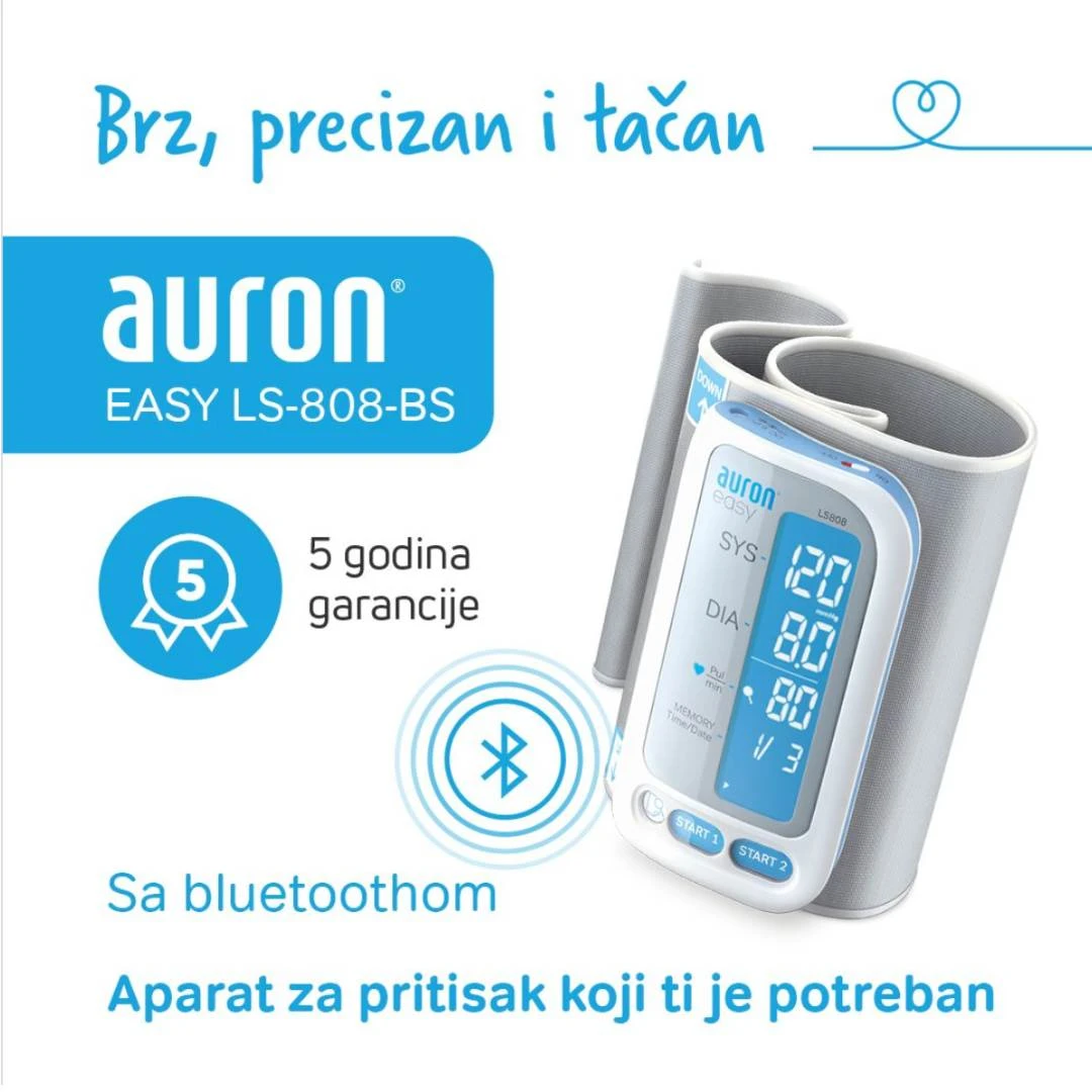 auron® Easy Aparat za Merenje Krvnog Pritiska Nove Generacije LS 808-BS, | eApoteka
