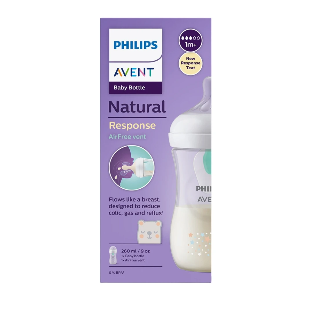 AVENT Flašica Natural Response Anti-colic sa Air Free otvorom 1m+ Deco ...