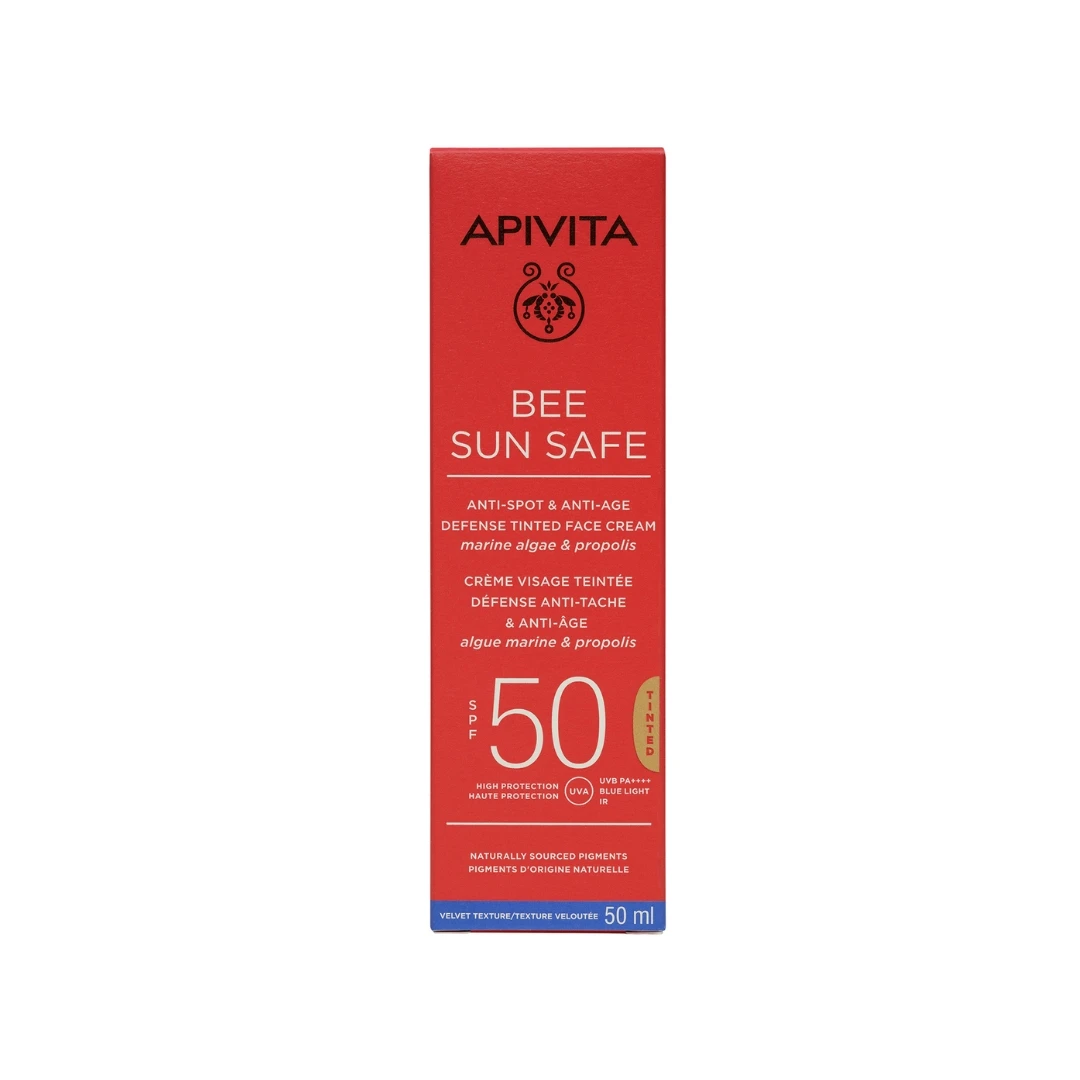 APIVITA BEE SUN SAFE Tonirana Gel Krema za Lice za Zaštitu od Sunca SPF50 50 mL, | eApoteka