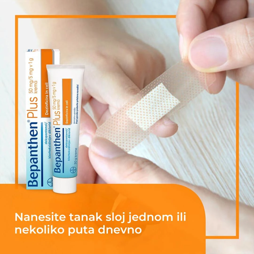 BAYER Bepanthen® Plus Antiseptična Krem 50 mg/5 mg 30g, | eApoteka