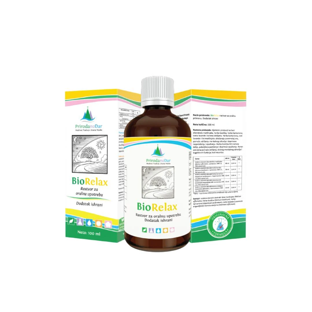 BioRelax Prirodne Biljne Kapi za Smirenje, Opuštanje i Lepši San 100 mL, | eApoteka