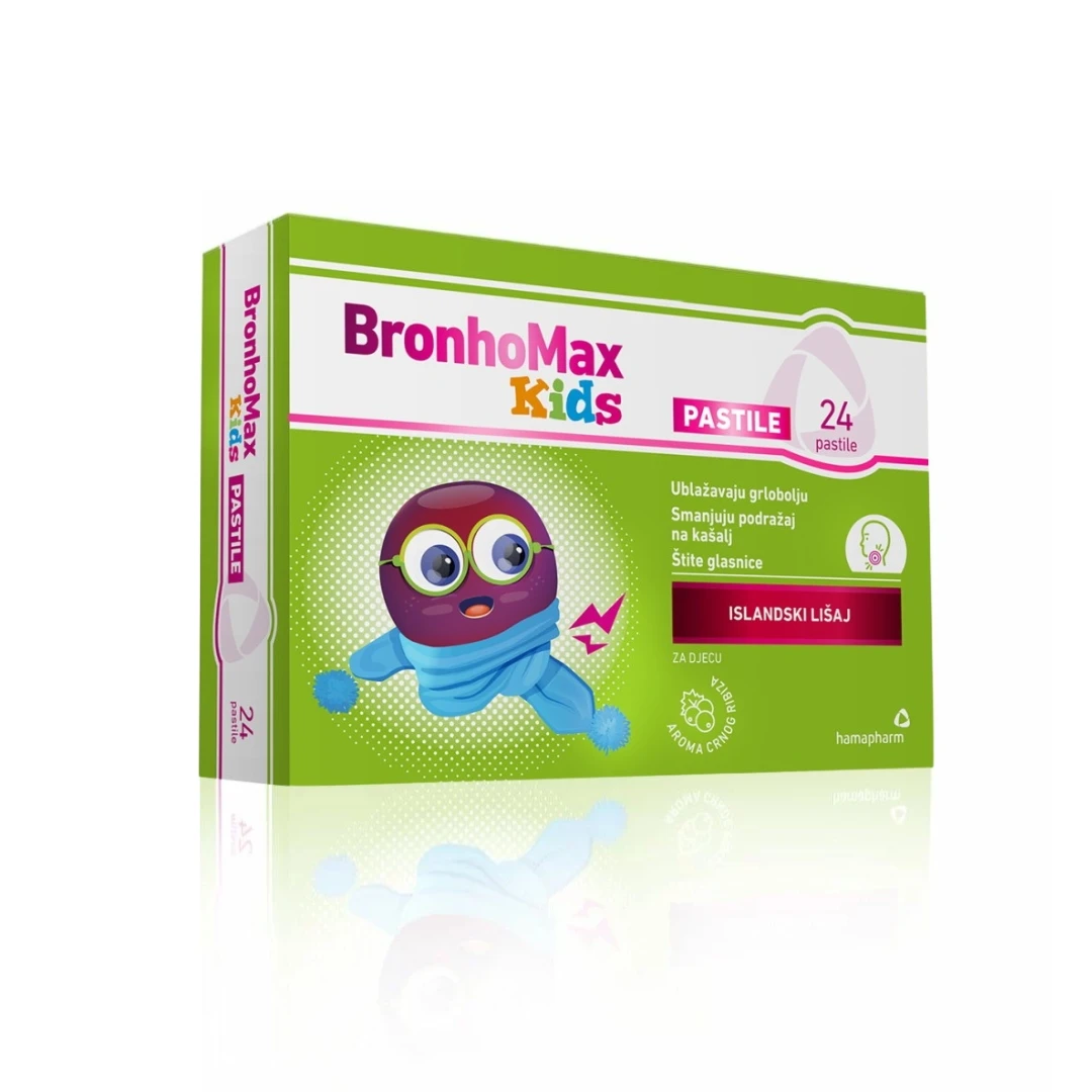 BronhoMax KIDS 24 Pastile za Decu za Grlo sa islandskim Lišajem, | eApoteka