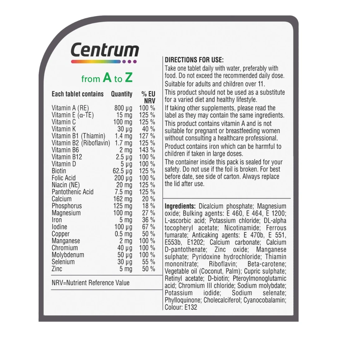 Centrum® A-Z Multivitamini za Odrasle Tablete 30, | eApoteka