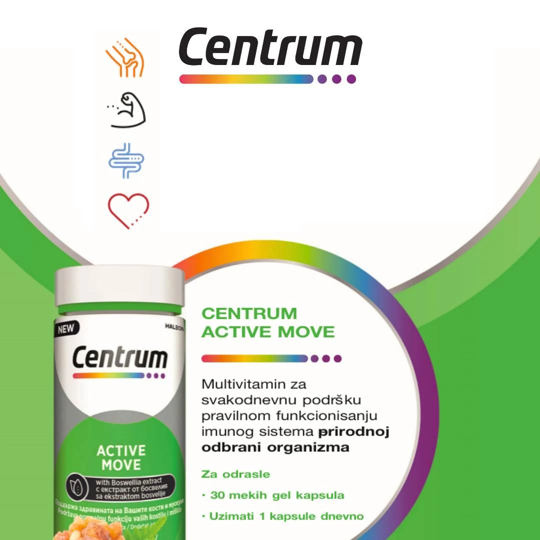 Centrum® ACTIVE MOVE 30 Mekih Gel Kapsula sa Bosvelijom za Sportiste i ...