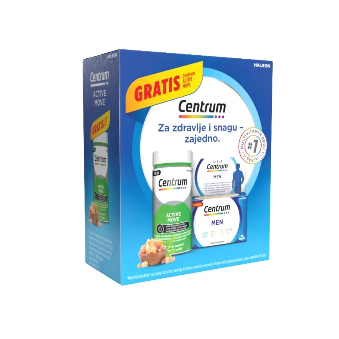 Centrum® PROMO MEN 30 Tableta i ACTIVE MOVE 30 Kapsula Gratis, | eApoteka