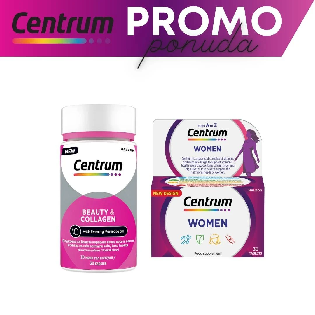 Centrum® PROMO WOMEN 30 Tableta i BEAUTY&COLLAGEN 30 Kapsula Gratis ...