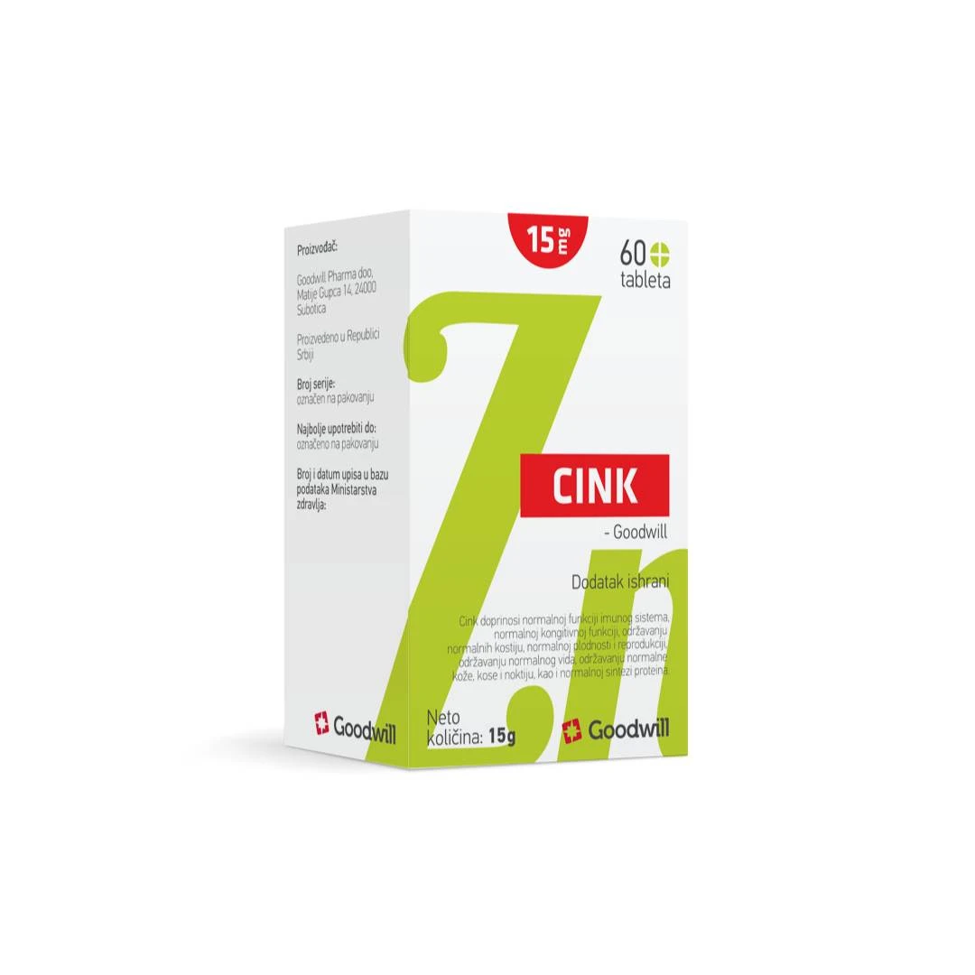 Goodwill CINK 15 mg 60 Tableta Cink Glukonata, | eApoteka