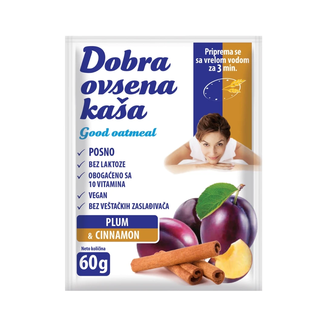 Dobra Ovsena Kaša ŠLJIVA i CIMET 60g, | eApoteka