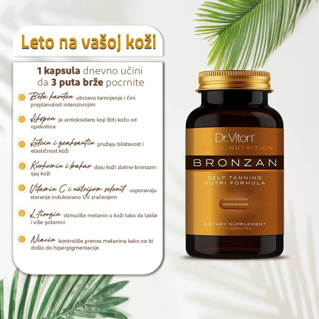 Dr. Viton BRONZAN Self Tanning Nutri Formula za Bronzani Ten 30 Kapsula ...