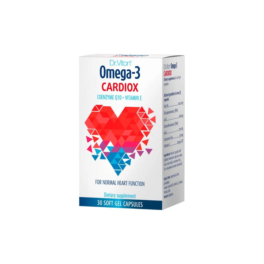Dr. Viton Omega-3 CARDIOX sa Ribljim Uljem, Koenzimom Q10 i Vitaminom E ...