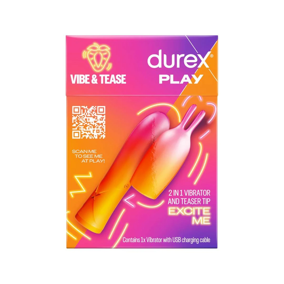 Durex® Play Vibe and Tease 2u1 Vibrator i Nastavak za Stimulaciju, | eApoteka