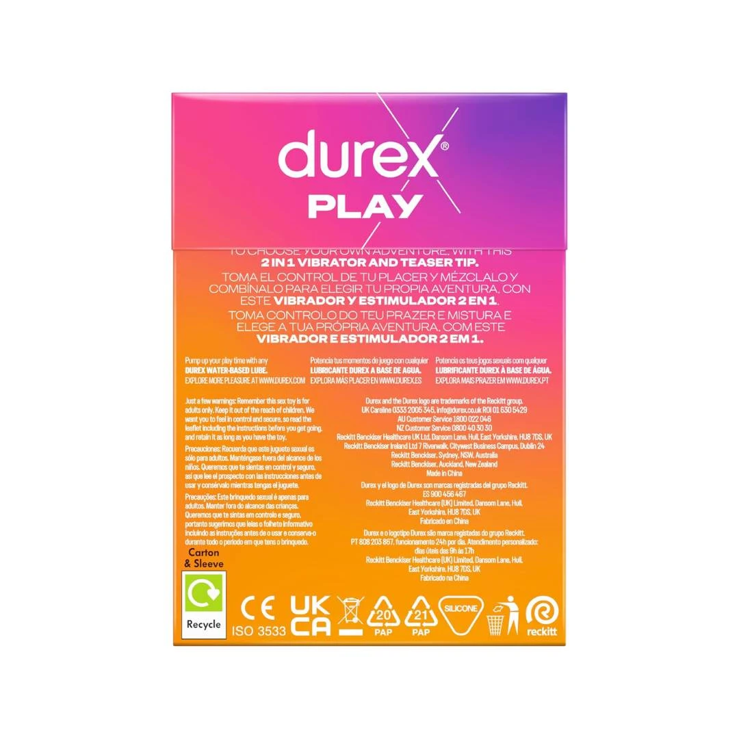Durex® Play Vibe and Tease 2u1 Vibrator i Nastavak za Stimulaciju, | eApoteka