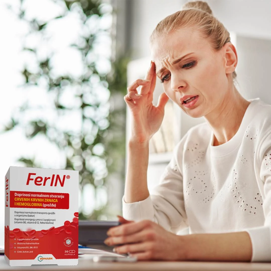 INPHARM FerIN® 30 Kapsula za Anemiju; za Normalno Stvaranje Crvenih ...