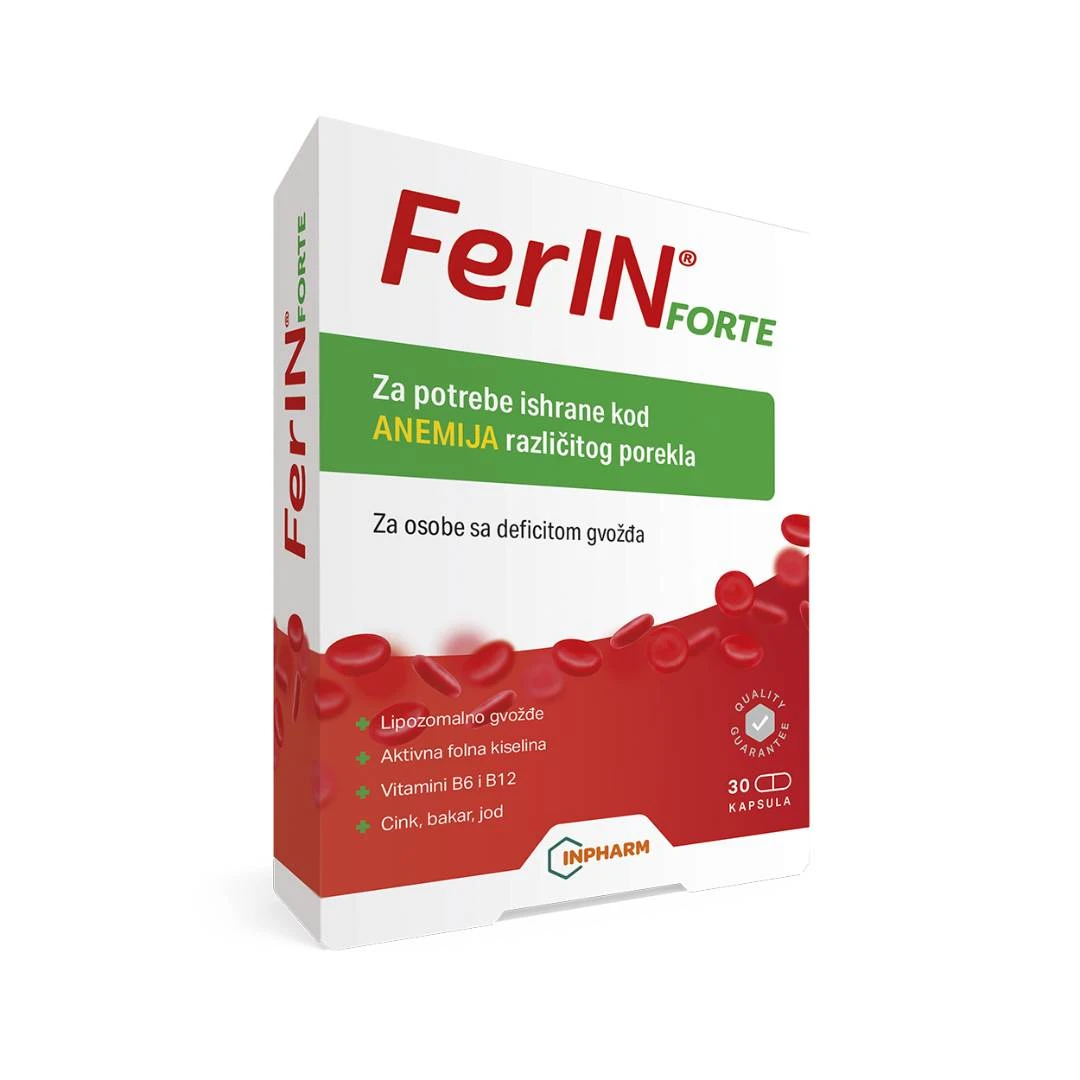 FerIN® FORTE 30 Kapsula za Osobe sa Deficitom Gvožđa; Anemija, | eApoteka