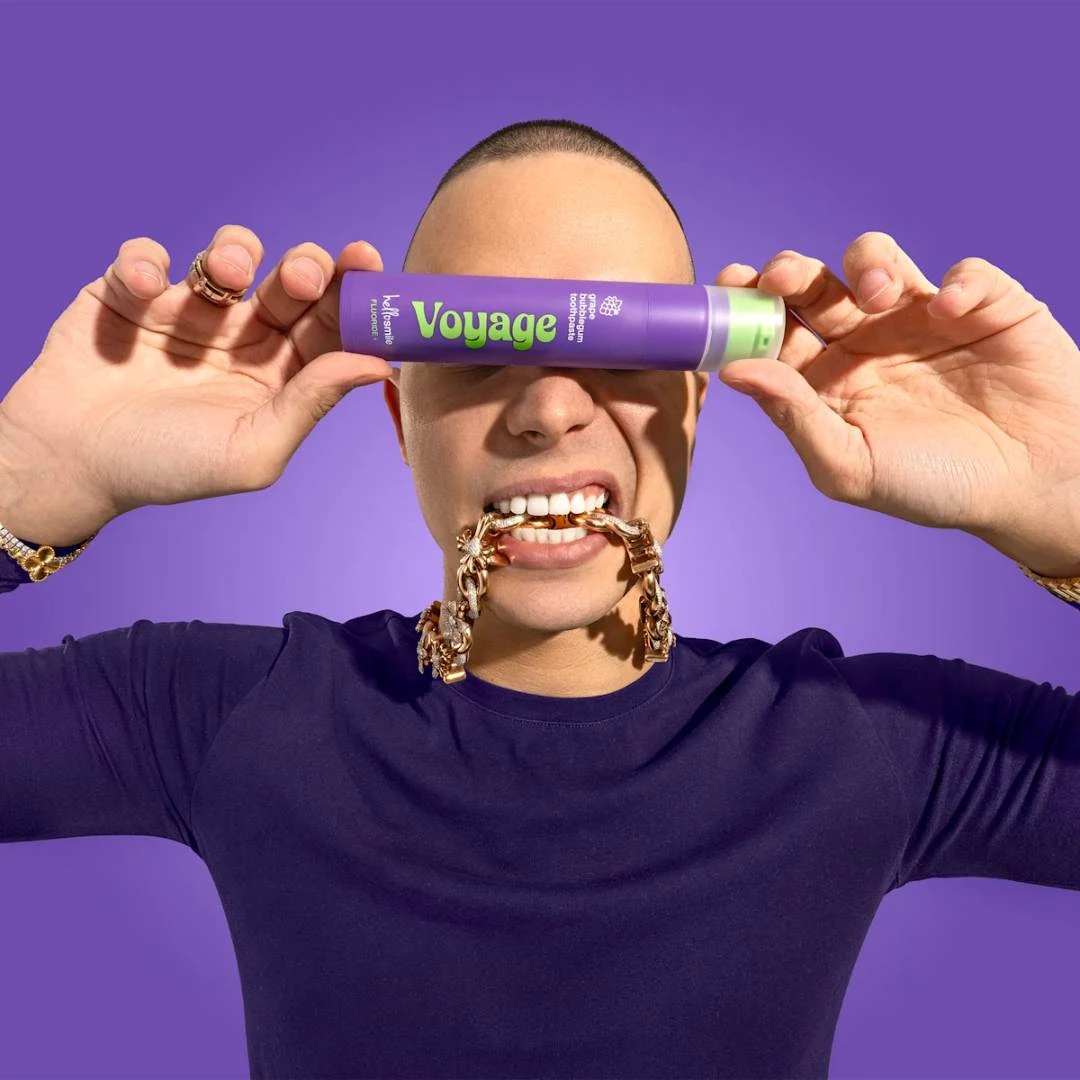 HelloSmile Pasta za Zube VOYAGE sa Ukusom Grožđa, Ljubičasta 60 mL ...