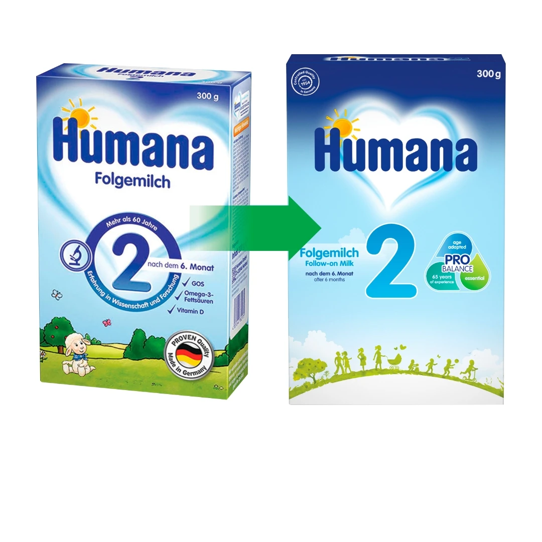 Humana 2 Mleko za Bebe 300 g Adaptirano Mleko za Decu do 12 Meseci, | eApoteka