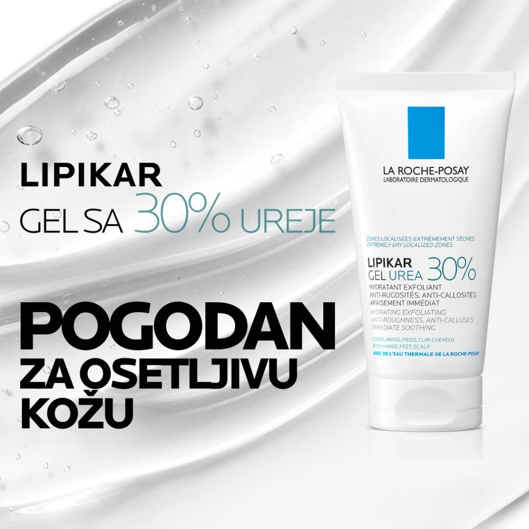 LRP LIPIKAR Gel Urea 30% 50 mL za Suvu i Grubu Kožu; Urea; Niacinamid, | eApoteka