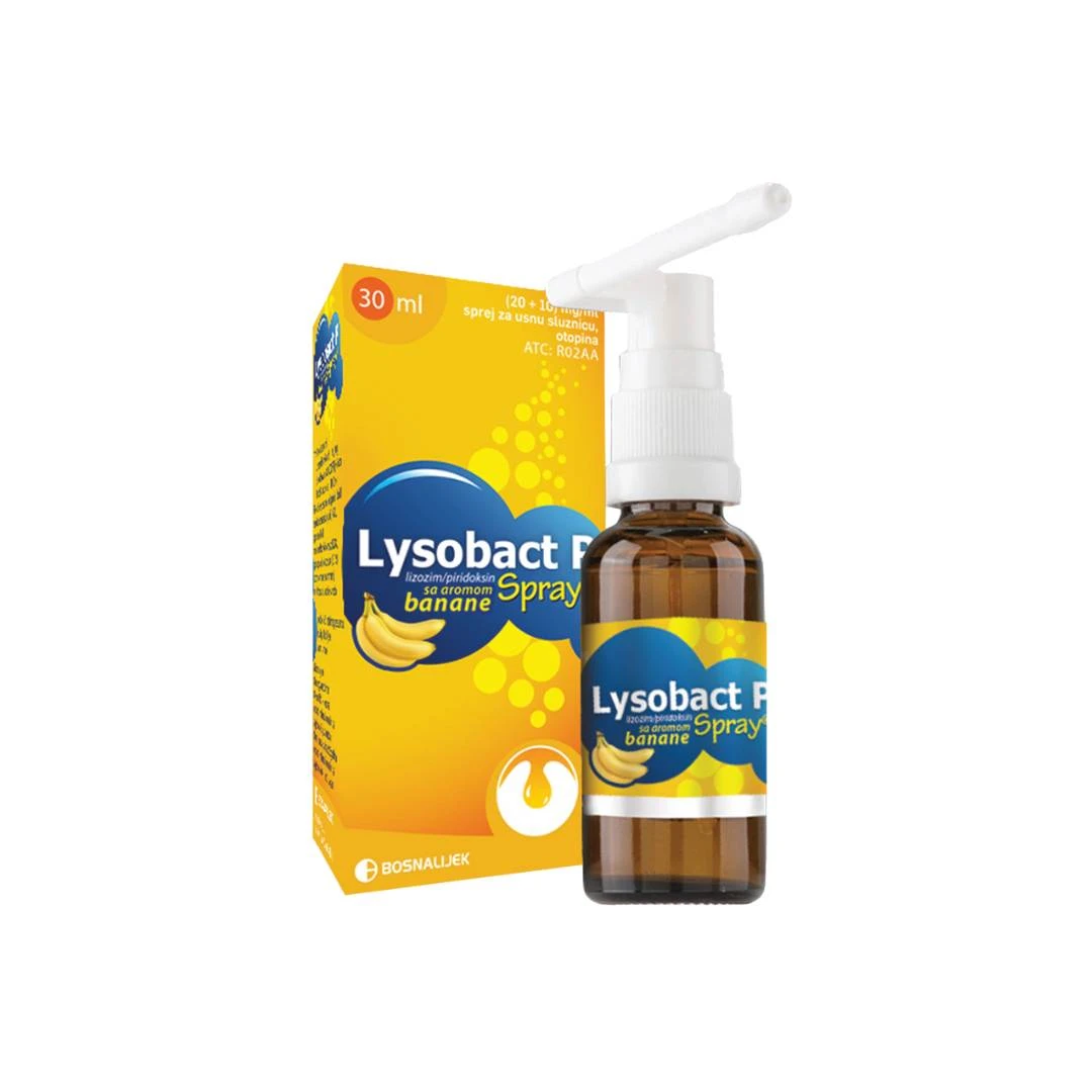 Lysobact P Sprej Oralni Antiseptik Aroma Banane 30 mL Lizozim i ...