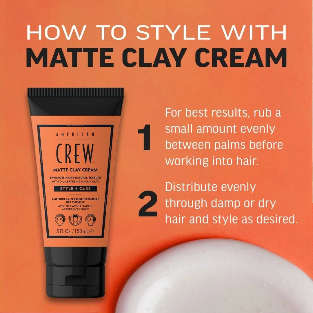 American CREW MATTE CLAY CREAM Krema za Srednje Učvršćivanje i Mat ...