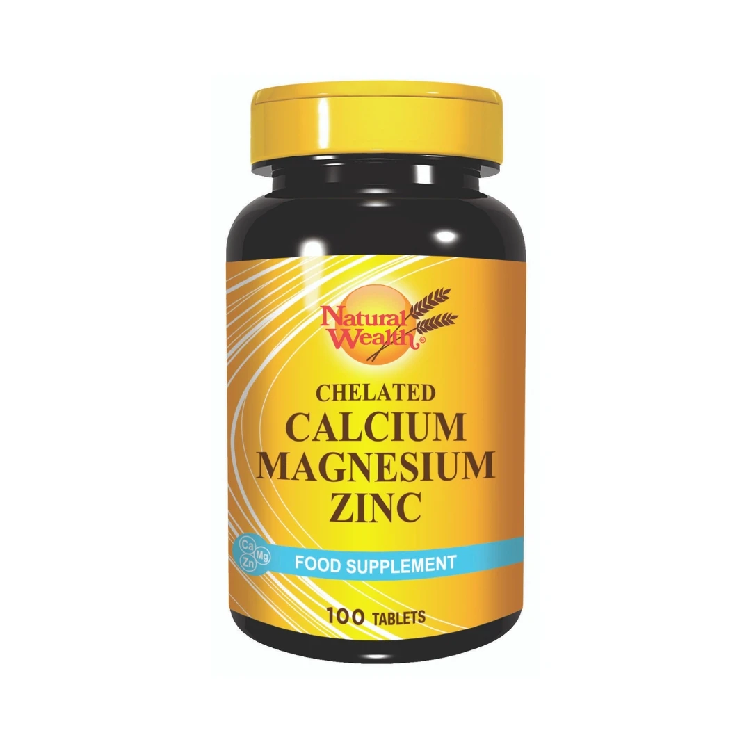 Natural Wealth® Helirani Kalcijum, Magnezijum i Cink 100 Tableta, | eApoteka