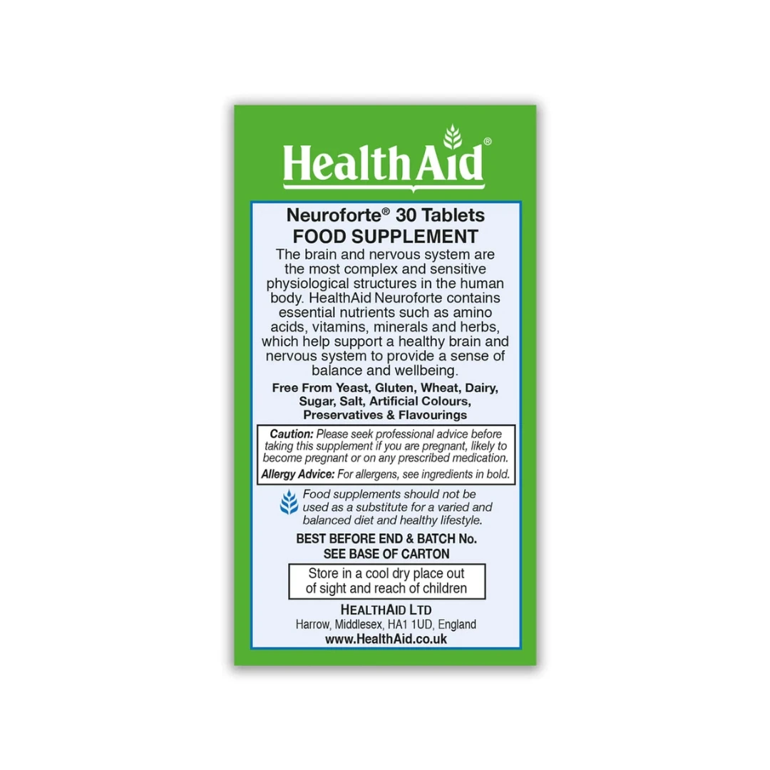 HealthAid Neuroforte® 30 Tableta za Zdrav Mozak i Poboljšane Kognitivne ...