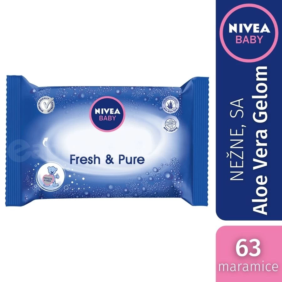 NIVEA Baby Fresh & Pure Vlažne Maramice za Bebe i Decu 63 Komada, | eApoteka