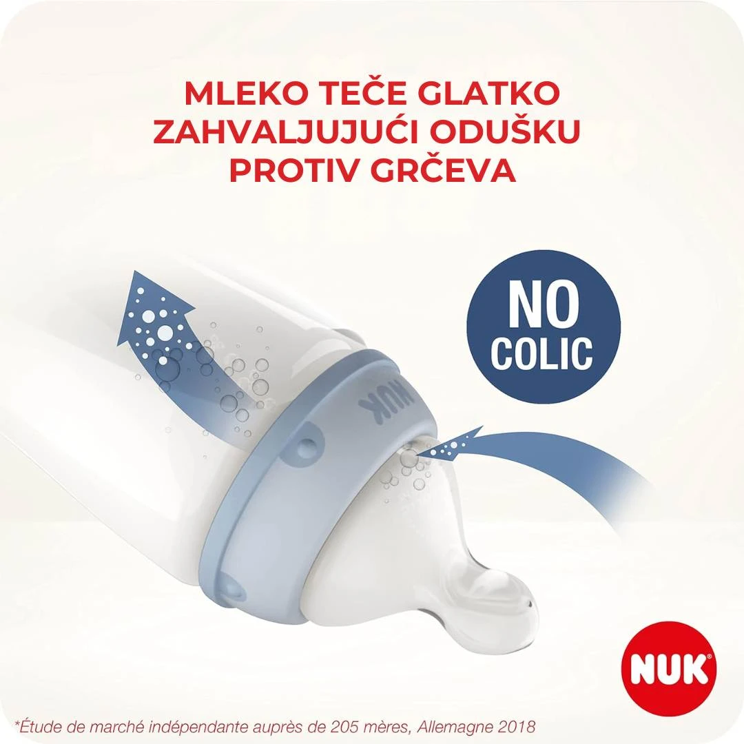 NUK® Flašica Staklena sa Indikatorom Temperature First Choice+ M, 0-6m, 240 mL, | eApoteka