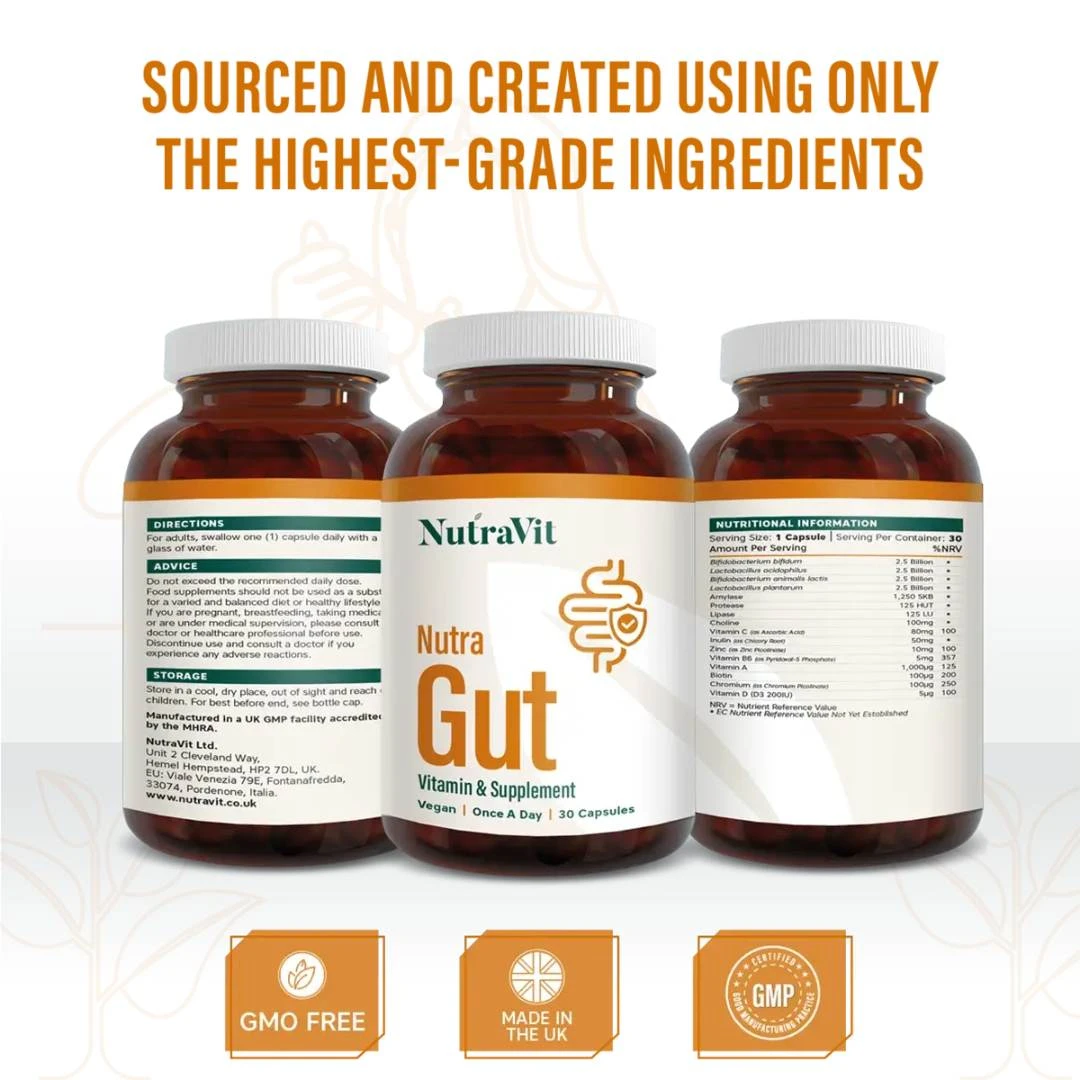 NutraVit Nutra Gut 30 Kapsula za Normalan rad Creva i Digestivnog ...