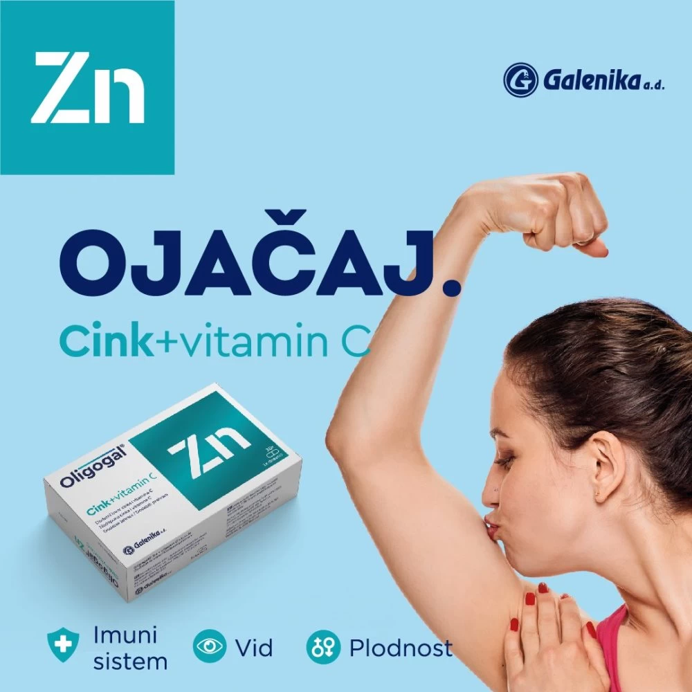 Galenika Oligogal® Zn Cink + Vitamin C 30 Kapsula za Jak Imunitet, | eApoteka