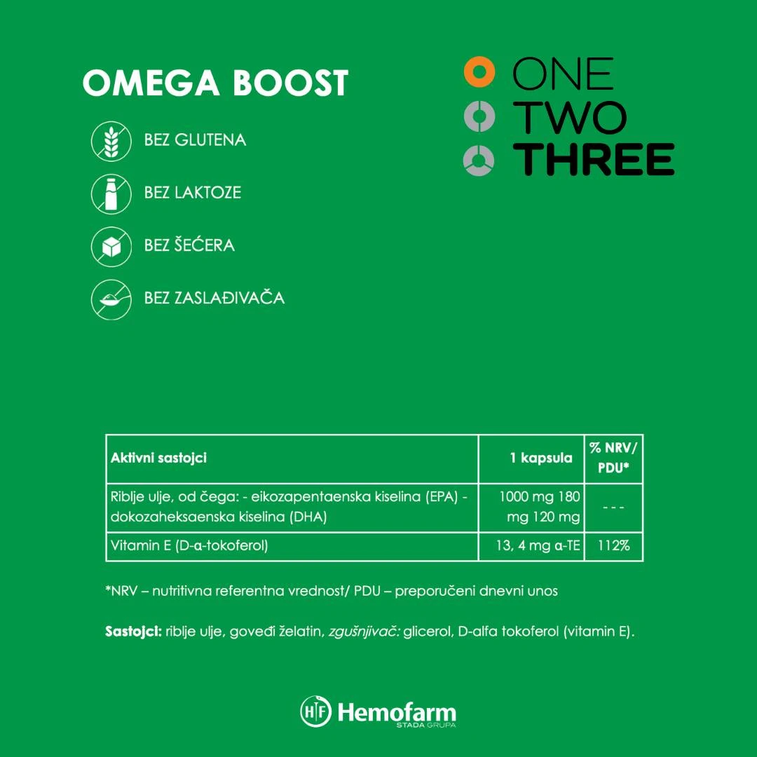 ONE TWO THREE OMEGA BOOST 30 Mekih Želatinskih Kapsula, | eApoteka