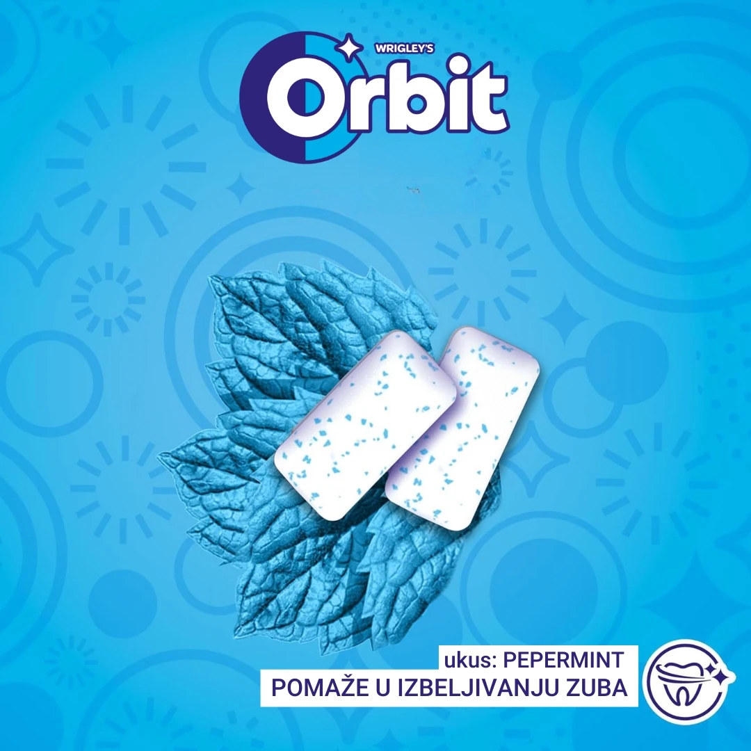 Orbit® Žvake WHITE FRESHMINT sa Ukusom Mente Bočica 46 Žvaka, | eApoteka