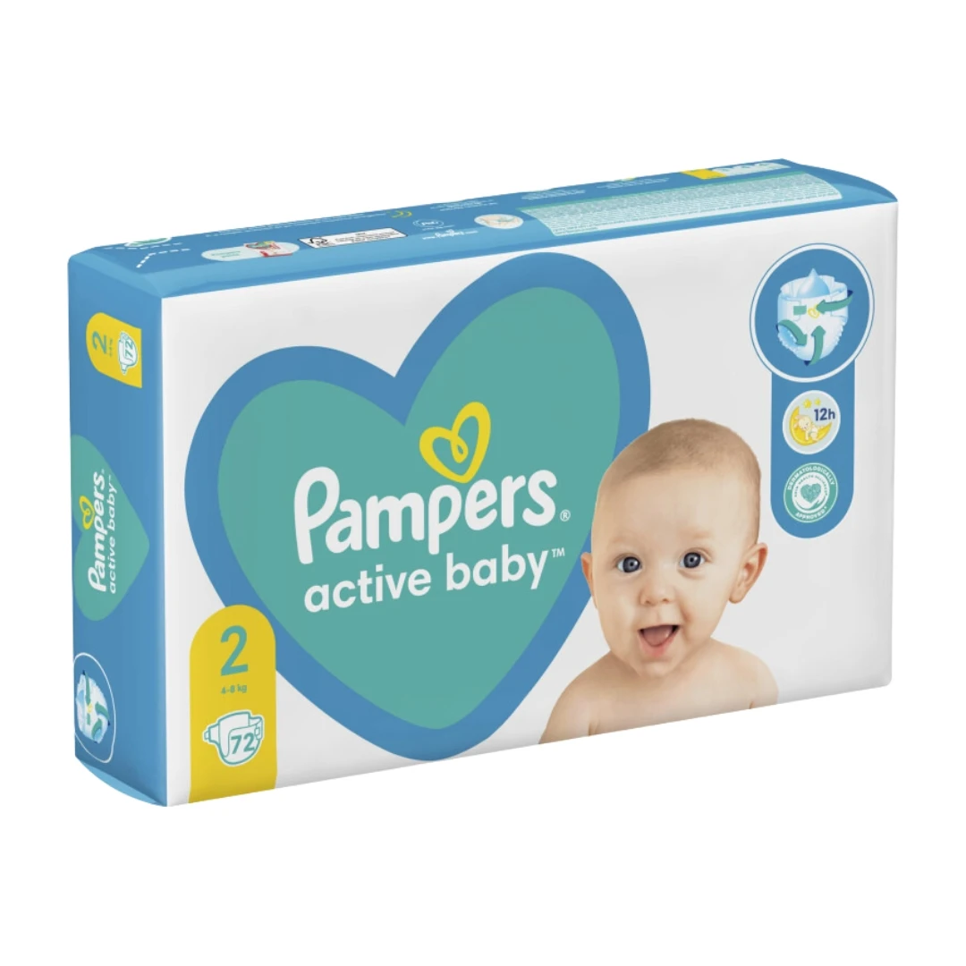 Pampers® ACTIVE BABY 2 Pelene Mini 72 Komada; za Bebe od 4 do 8 kg ...