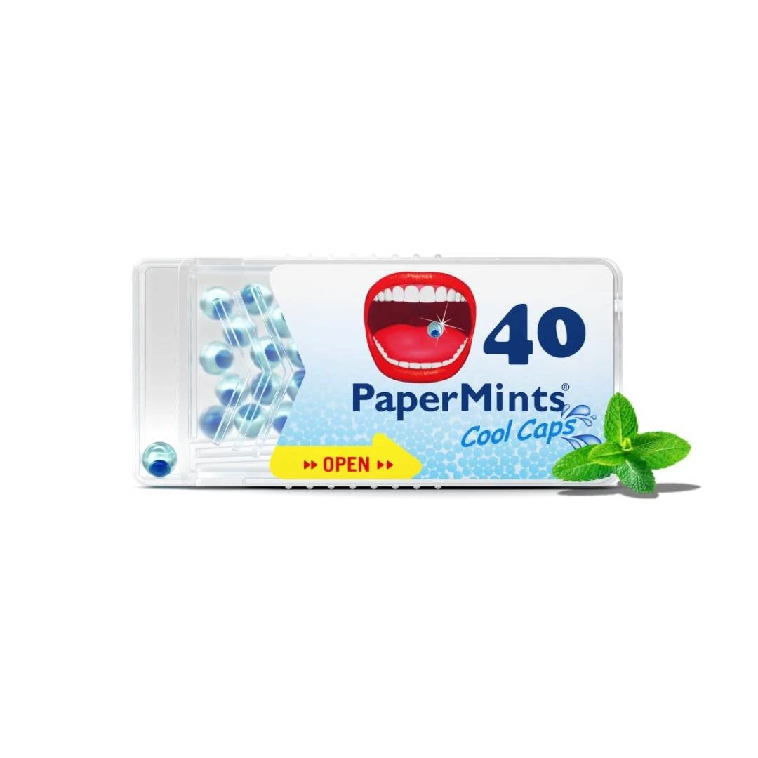 PaperMints® Cool Caps MENTOL 40 Perlica za Svež Dah, bez Šećera ...