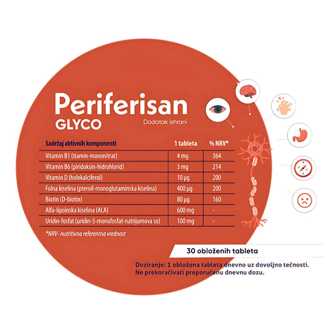 Dr. Theiss Periferisan 30 Tablete; Polineuropatije; Peckanje; Utrnulost ...