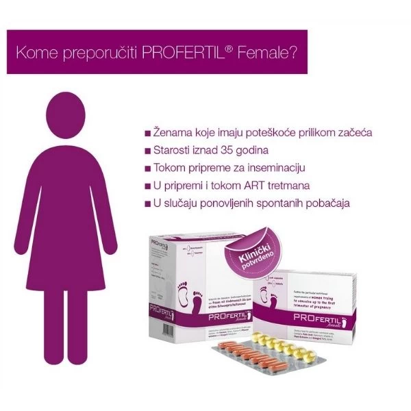 PROfertil Female za NJU 28 Tableta+28 Kapsula za Plodnost kod Žena ...