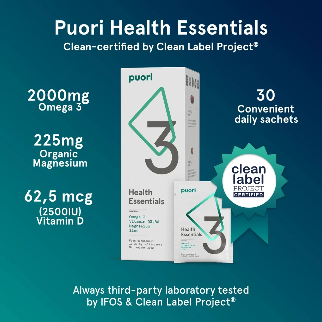 puori P3 Health Essentials sa Dnevnim Potrebama za Esencijalnim Nutrijentima - Omega 3 ...