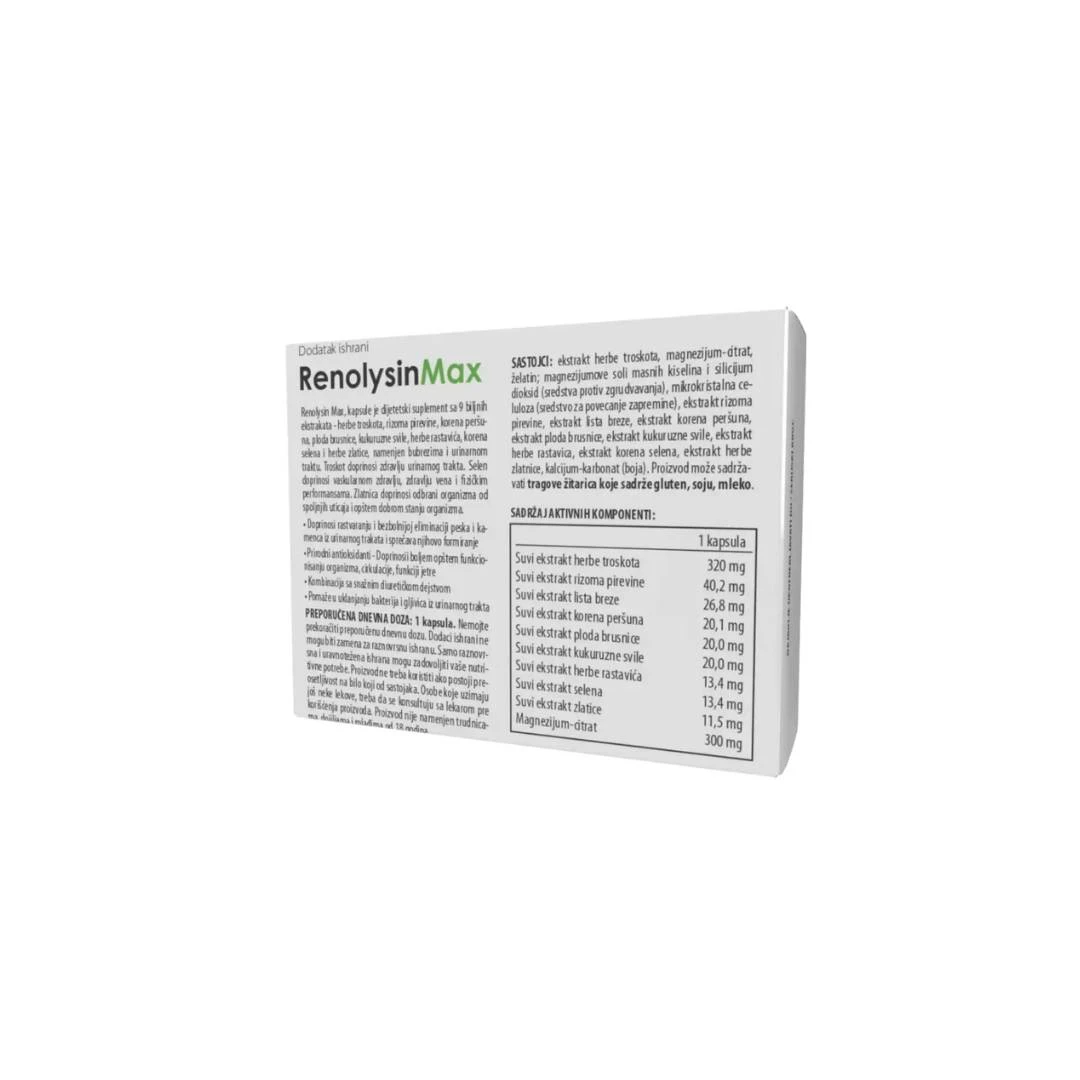 Renolysin Max 30 Kapsula; Urinarne Tegobe; Zapaljenje Bubrega, | eApoteka