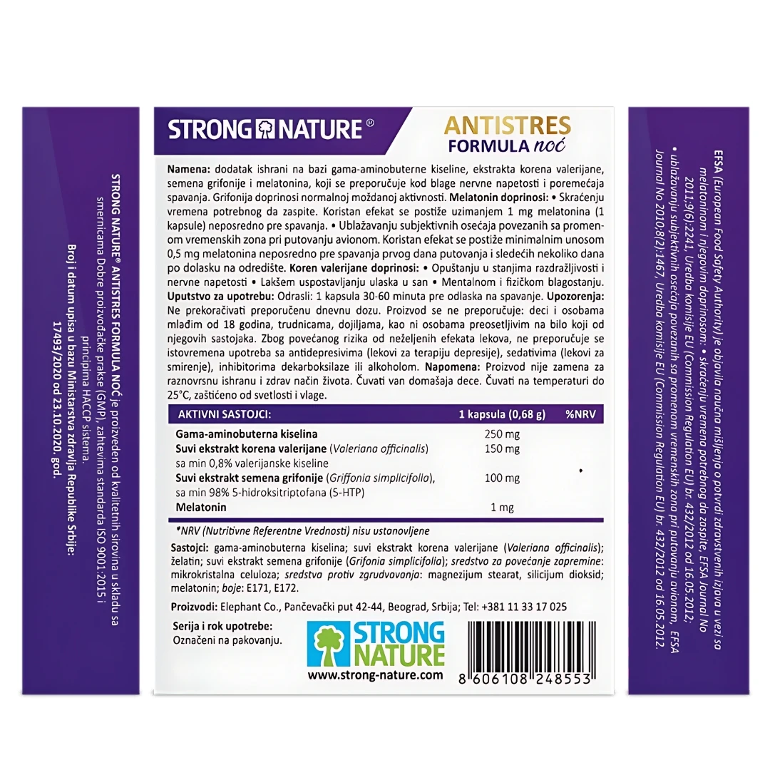 STRONG NATURE® Antistres Formula Noć 30 Kapsula, | eApoteka
