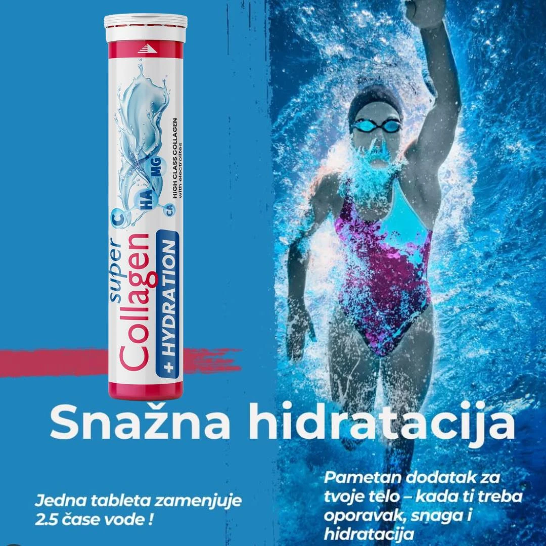 Super Collagen Hydration 20 Šumećih Tableta; Kolagen, Elektroliti i ...