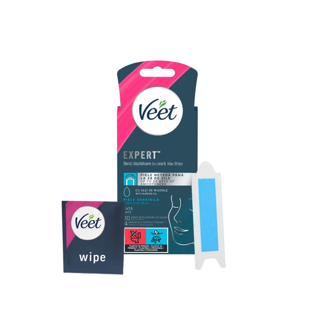 Veet EXPERT Trake za Depilaciju Lica za Osetljivu Kožu 20 Komada, | eApoteka