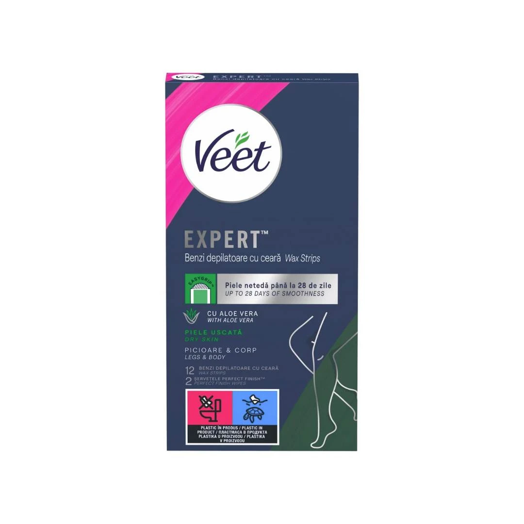 Veet EXPERT Trake za Depilaciju Tela sa Aloe Verom 12 Komada, | eApoteka
