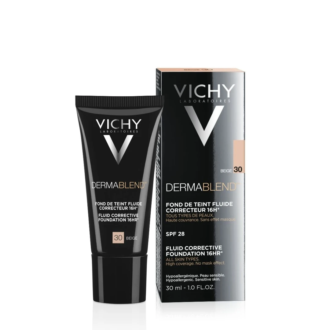 VICHY DERMABLEND Korektivni Tečni Puder sa SPF Nijansa 30 BEIGE 30 mL ...