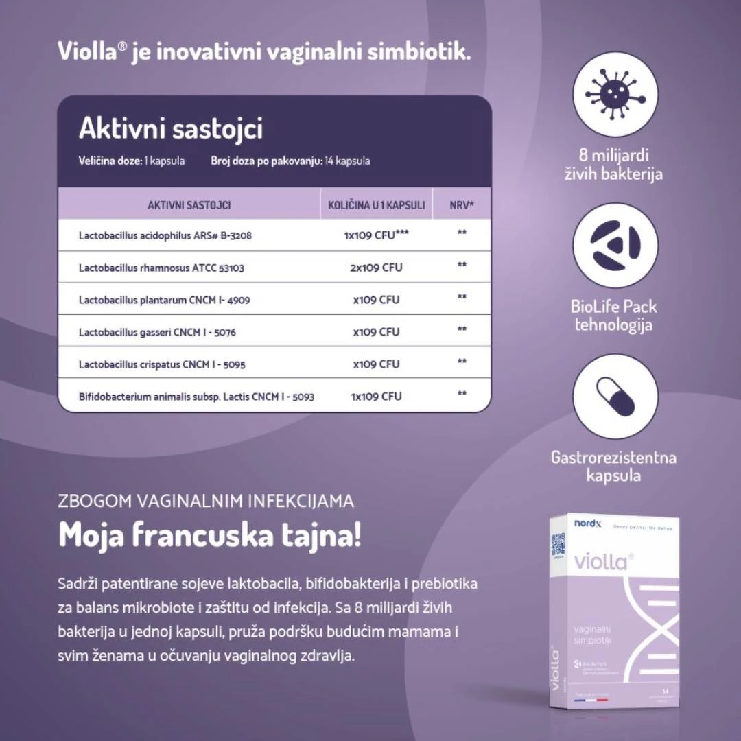 Violla Vaginalni Simbiotik 14 Kapsula za Zdravu Vaginalnu Mikrobiotu ...