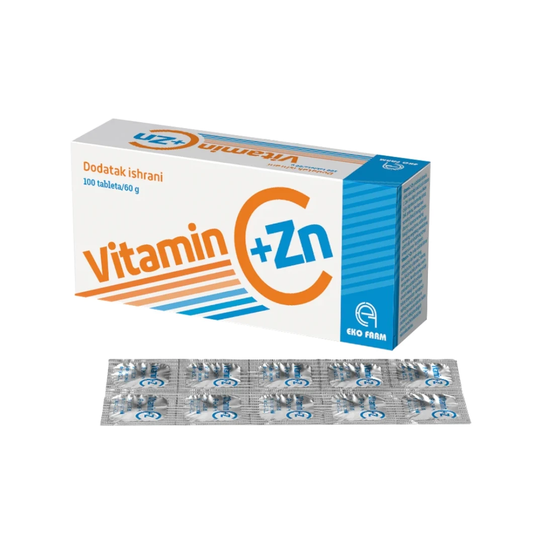EKO FARM Vitamin C+Zn 10 Folija 100 Tableta Cink i C Vitamin, | eApoteka