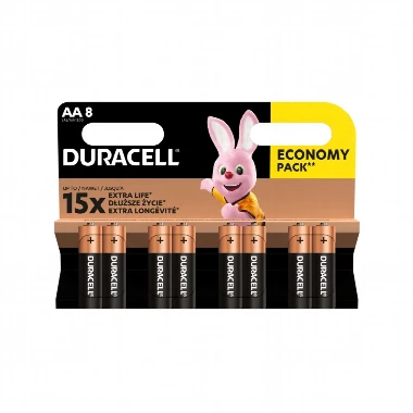 DURACELL® Baterije BASIC AA 8 Alkalnih Nepunjivih Baterija 1,5 V ...
