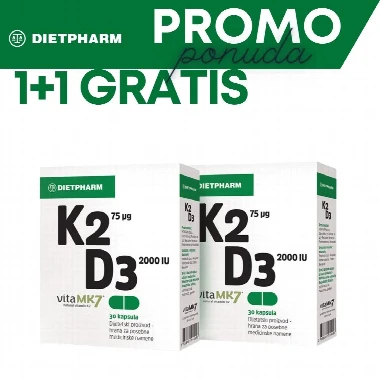 DIETPHARM K2D3 VitaMK7® 30 Kapsula za Jake Kosti 1+1 GRATIS, | eApoteka