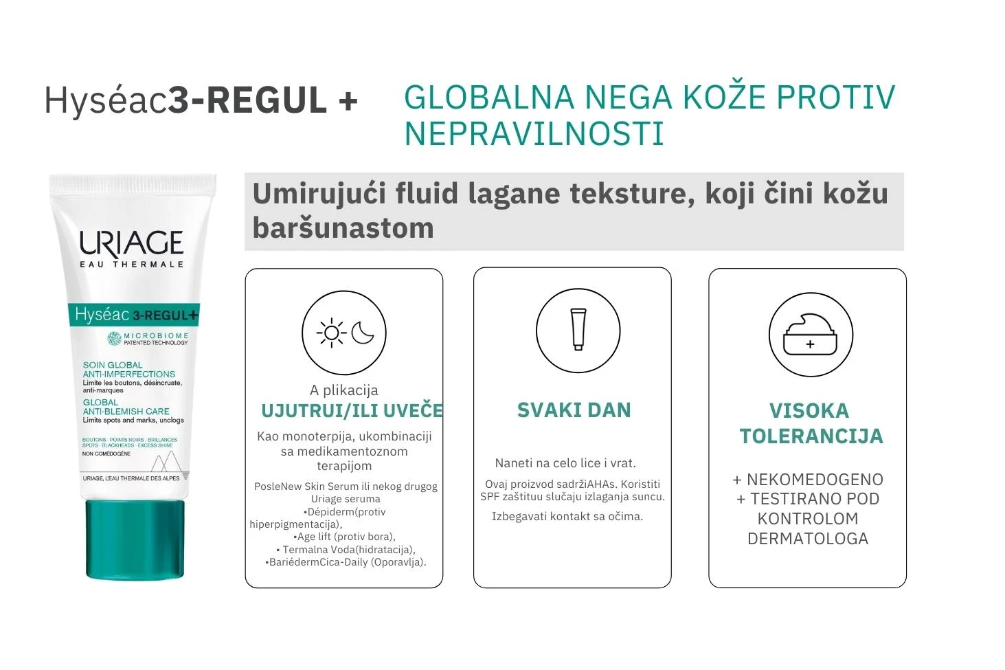 URIAGE Hyséac 3-REGUL+ Krema za Masnu Kožu 40 mL, | eApoteka